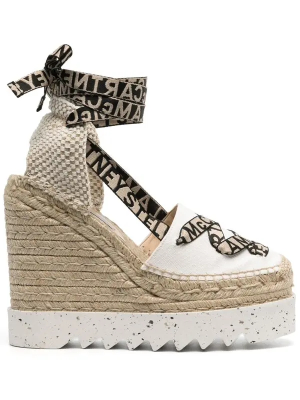 Stella McCartney Gaia 140mm Wedge Espadrilles - White