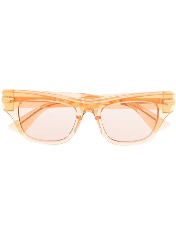 Bottega Veneta Square-Frame Sunglasses - Orange | Editorialist display picture 2