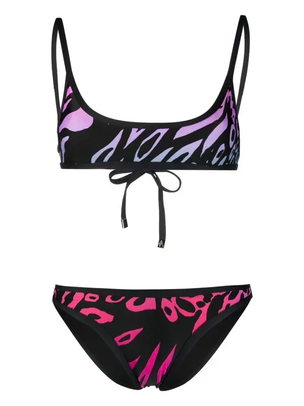Attico Gradient Animal Print Bikini