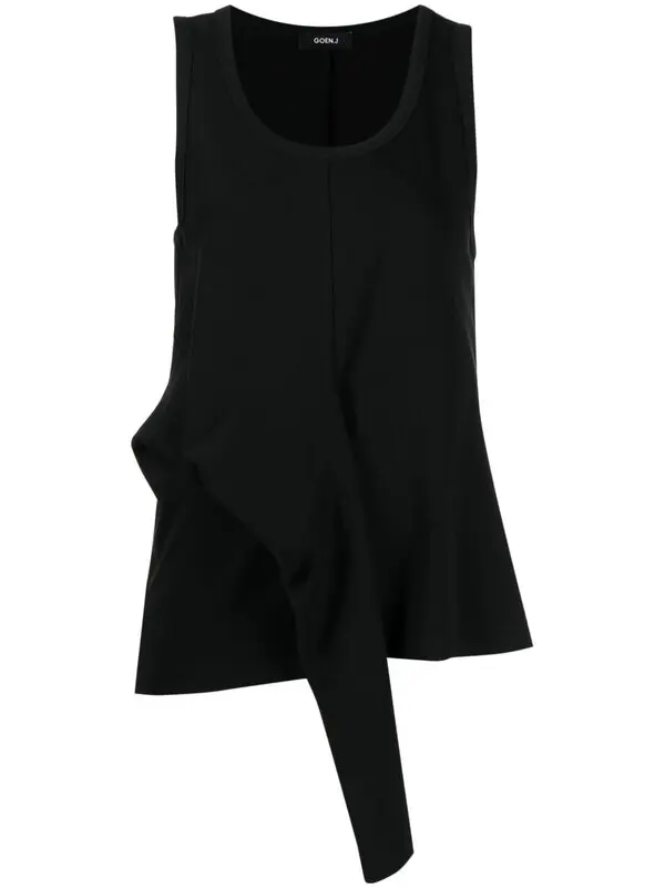 Goen.j Asymmetric Sleeveless Top - Black