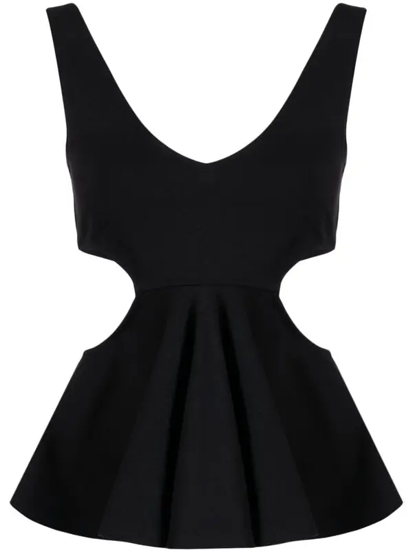 Goen.j Cut-out Ruffled Top