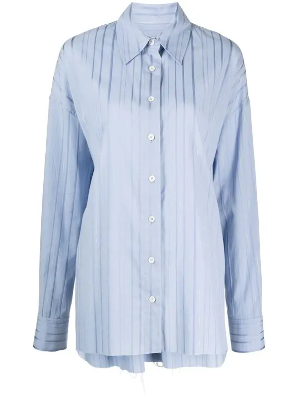 Goen.j Metallic Striped Shirt - Blue