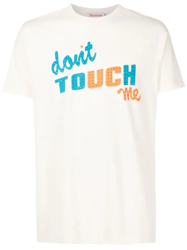 AMIR SLAMA Graphic-print Cotton T-shirt - Neutrals