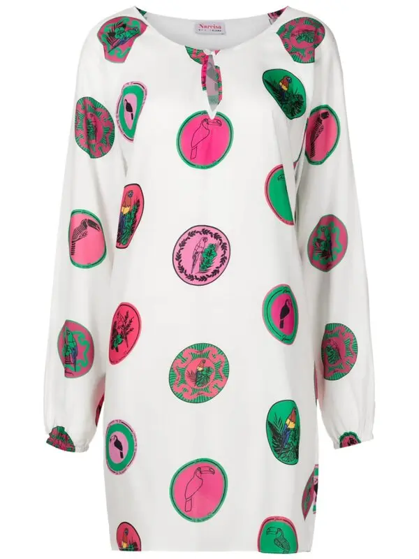 AMIR SLAMA Graphic-print Shift Mini Dress
