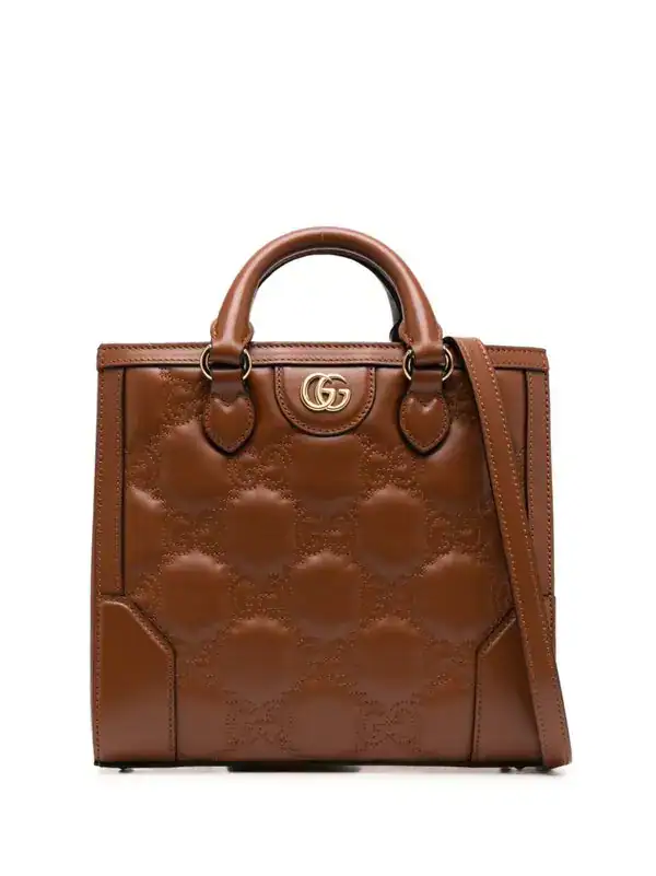 Gucci Gg Logo-Embossed Mini Tote Bag - Brown | Editorialist