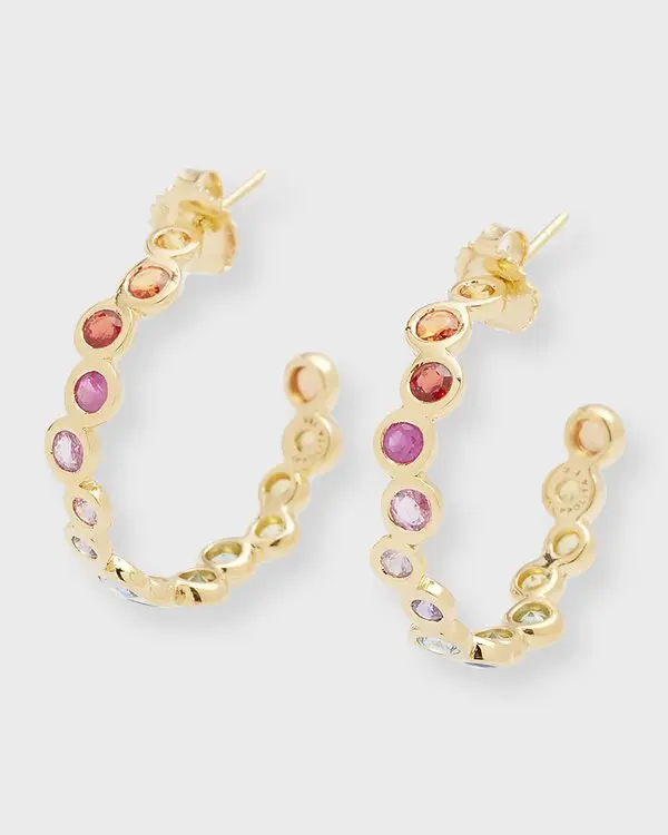 Ippolita 18k Yellow Starlet Huggie Earrings With Sapphires