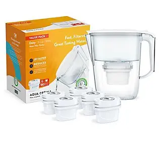 AQUA OPTIMA 92 Oz. Water Filter Daisy Pitcher W/ Filters
