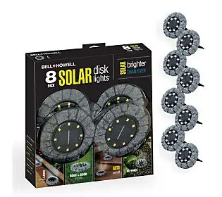 BELL & HOWELL Bell + Howell 8 Led Solar Powered Sone Disk Lights 8 Pack