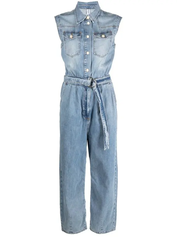 Liu Jo Sleeveless Denim Jumpsuit In Blue 31% Off Editorialist