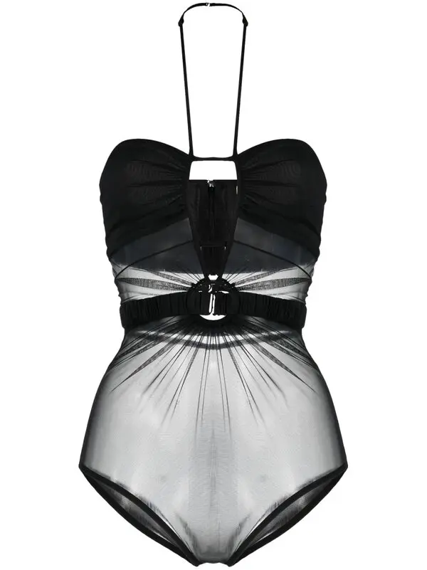 NENSI DOJAKA Sheer-panel Halterneck Bodysuit