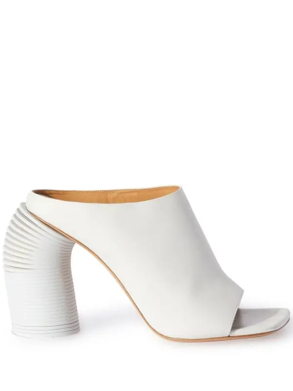 Off-White Leather Mules - White