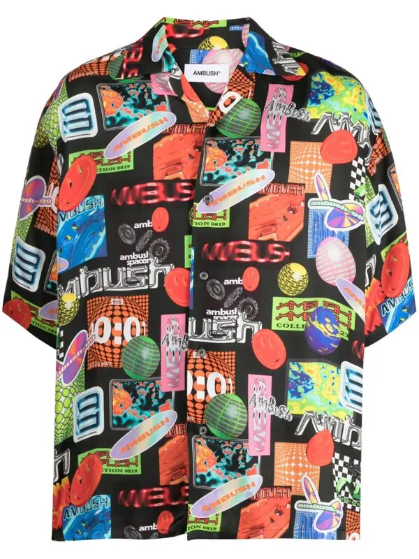 AMBUSH Graphic-print Short-sleeve Shirt - Black