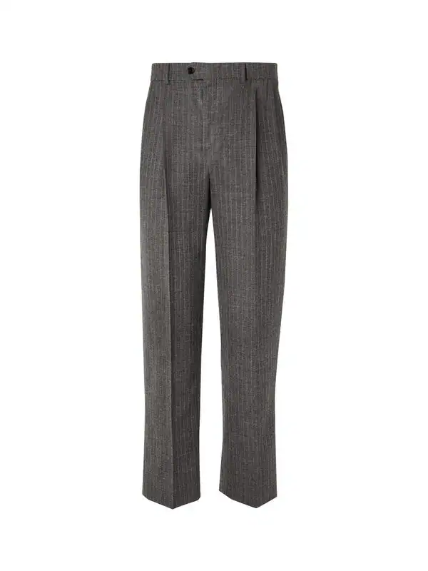 Celine Striped Wool Skate Pants - Gray | Editorialist