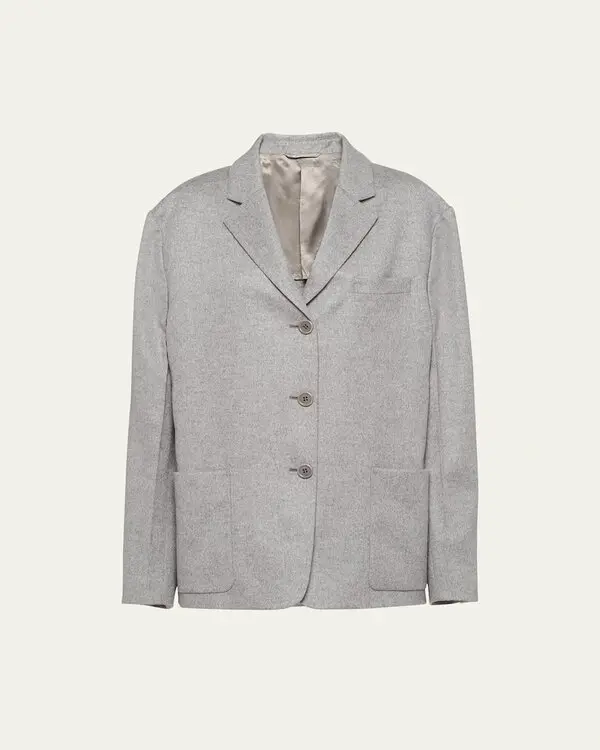 Prada Cashmere Knit Blazer - Marmo