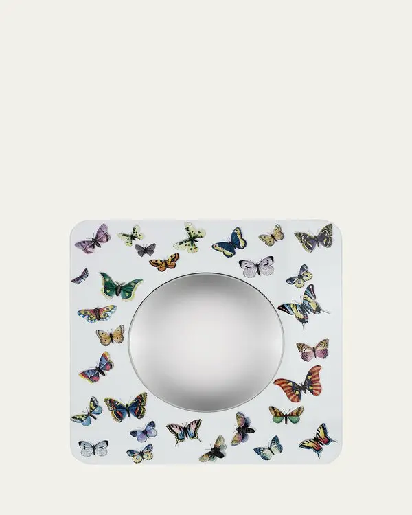 FORNASETTI Farfalle Convex Mirror With Square Frame