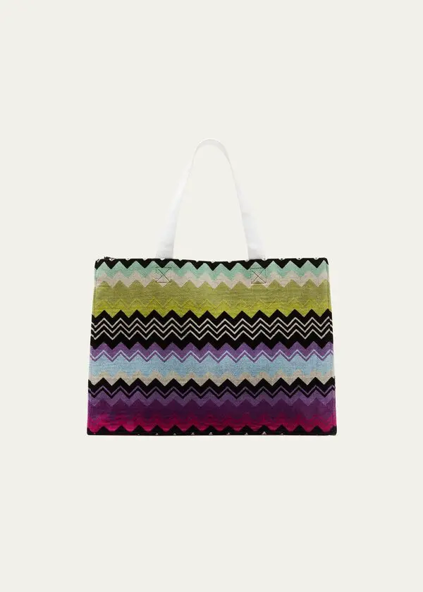 Missoni Terry Cloth Zig-Zag Tote Bag Zigzag Multicolr Editorialist