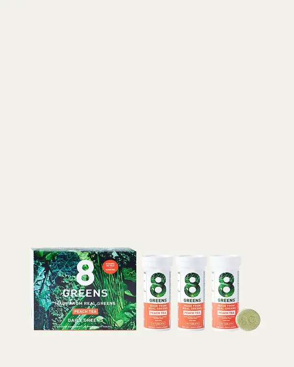 8GREENS Peach Tea Effervescent Tablet Dietary Supplement, 30 Count