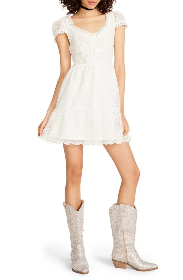 Betsey Johnson Jessica Lace Minidress - Snow White | Editorialist