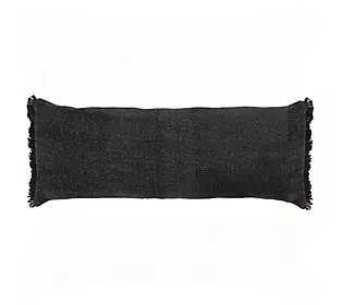 OX BAY TRADING CO. Ox Bay Solid Stonewash Lumbar Throw Pillow With Fringe