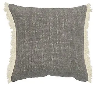 OX BAY TRADING CO. Ox Bay Solid Woven Throw Pillow With Fringe