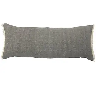 OX BAY TRADING CO. Ox Bay Solid Woven Lumbar Throw Pillow With Fri Nge