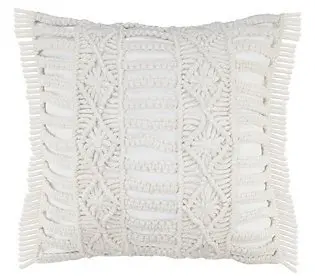 OX BAY TRADING CO. Ox Bay Handmade Macrame Indoor/outdoor Throw Pi Low