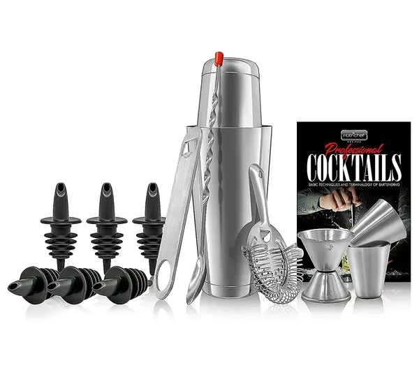 NUTRICHEF 15-pc Professional Bar & Kitchen Drin Tool Set