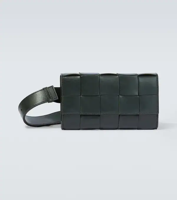 Bottega Veneta Cassette Leather Belt Bag Green Editorialist