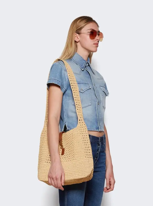 Saint Laurent Raffia Hobo Bag - Natural | Editorialist