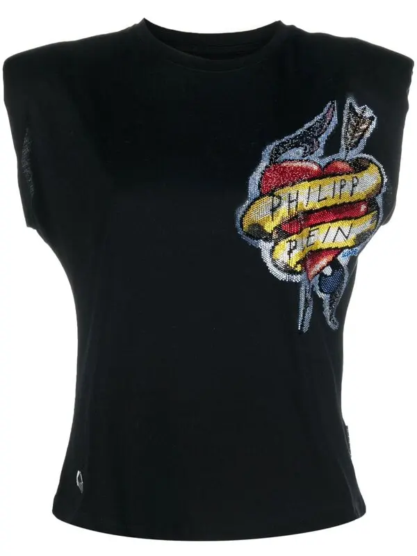 Philipp Plein Rhinestone-embellished Sleeveless T-shirt