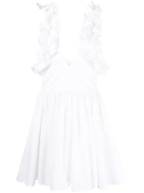 MSGM Ruffled-sleeve Flared Dress
