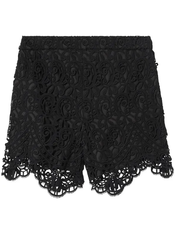 Burberry High-waisted Macramé Lace Shorts