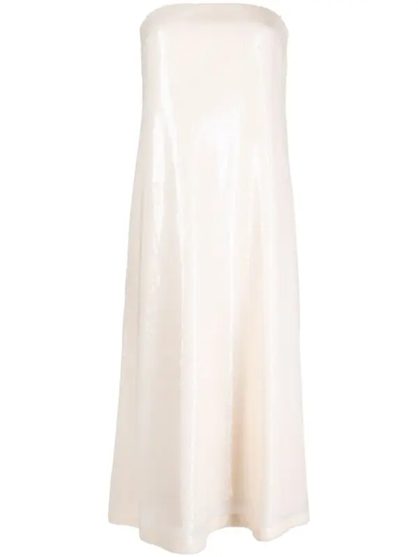 Rokh Shimmer Semi-sheer Midi Dress