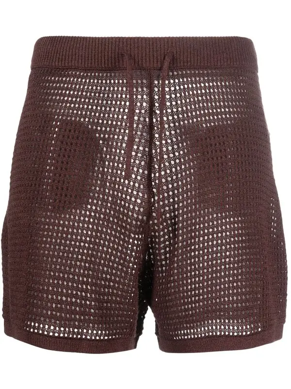 Nanushka Open-knit Drawstring Shorts