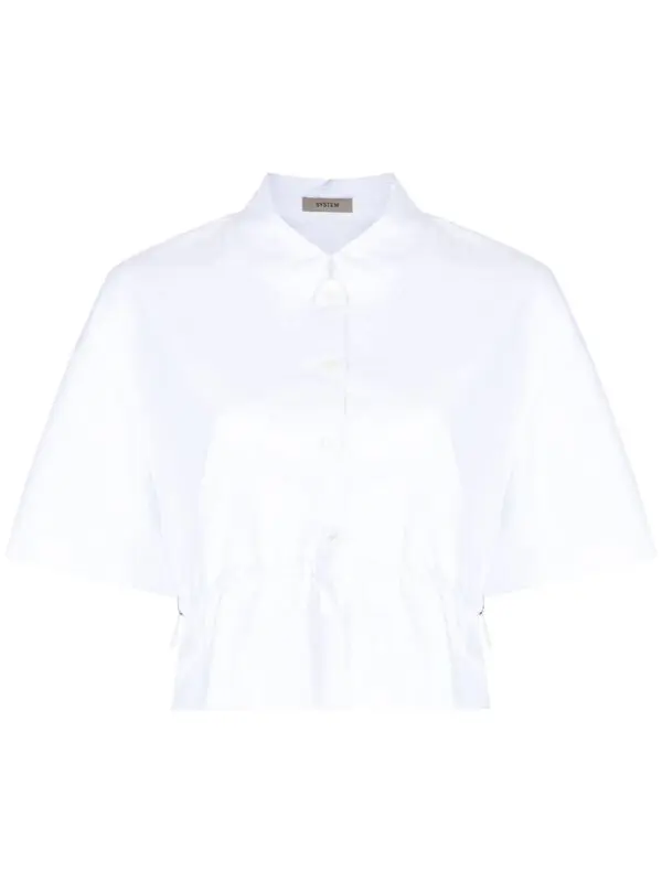SYSTEM Drawstring Cotton Shirt - White