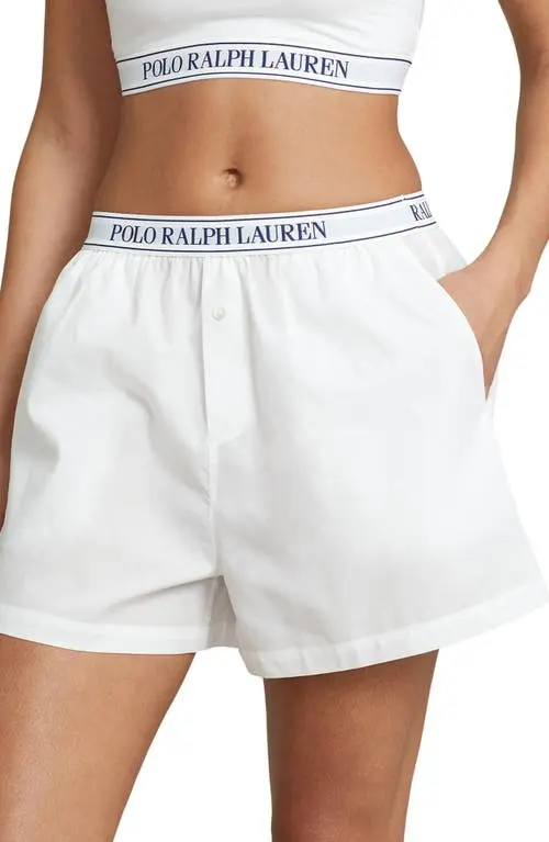Ralph Lauren Boxer Pajama Shorts - White Cloud