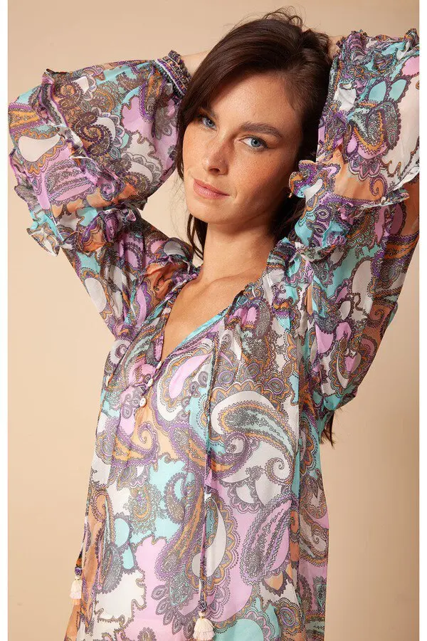 Hale Bob Ciel Chiffon Top - Orange