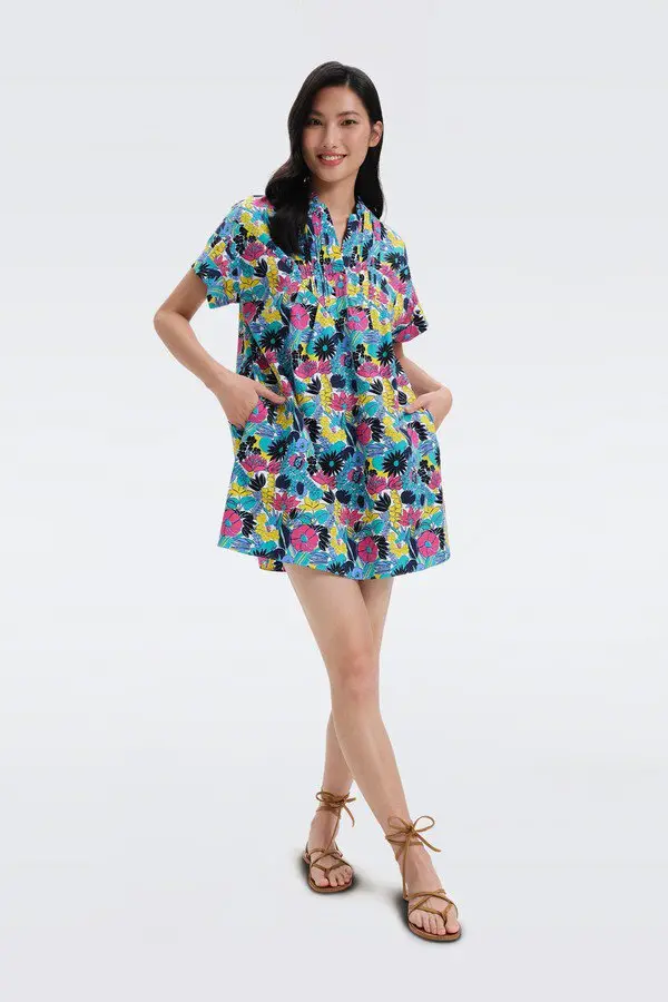 white christmas dresses DVF Erica Cotton Midi Dress in Ivory main image 1