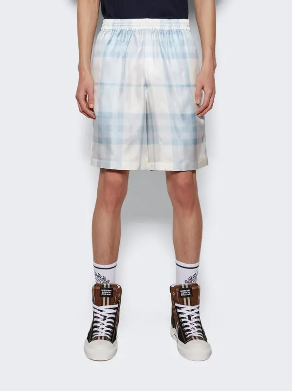 Burberry Plaid Shorts - Pale Blue Sky