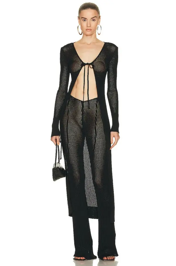 ANDREĀDAMO Long Sleeve Cardigan - Black