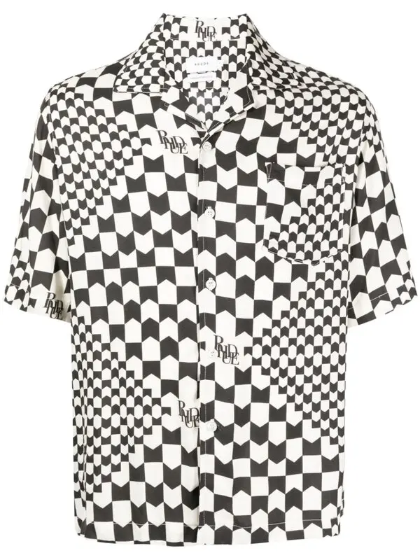 Rhude Two-tone Geometric-print Shirt