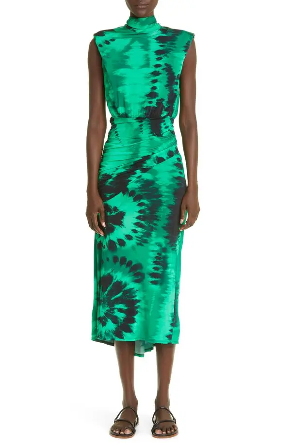 Johanna Ortiz Liviana Nirvana Tie Dye Knit Dress In Tye Dye Emerald/ Green  - 55% Off | Editorialist