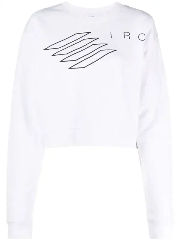 Iro Paris Romel Logo-Print Cropped Sweatshirt In White 20% Off