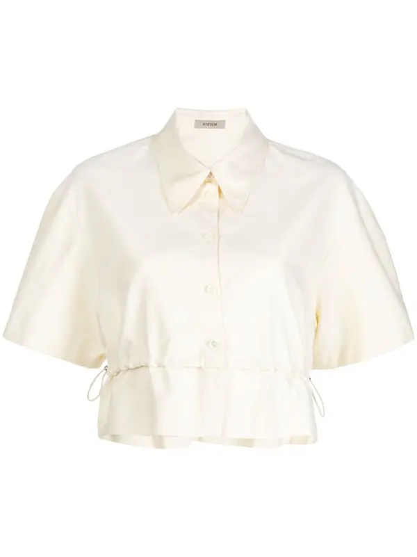 SYSTEM Drawstring Cotton Shirt - Yellow