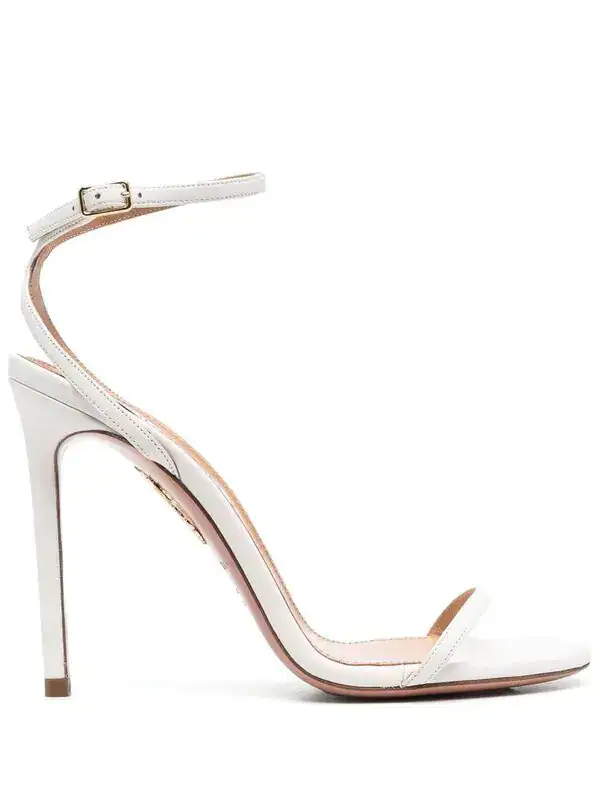 Aquazzura Olie 105mm Sandals In White 54% Off Editorialist