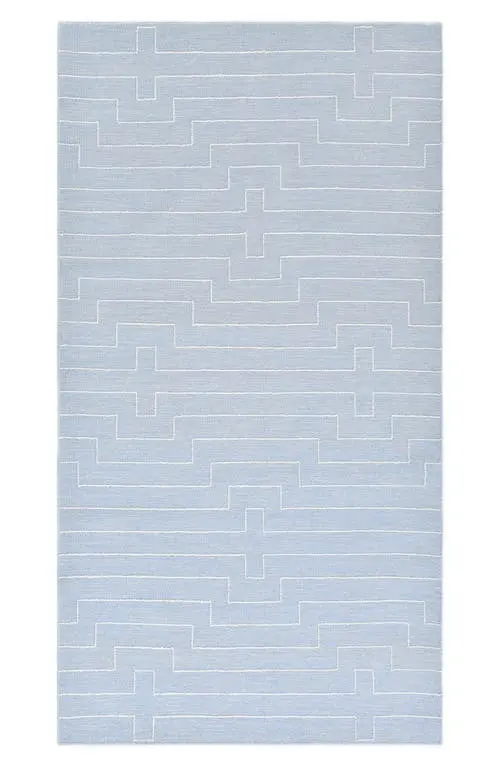 SOLO RUGS Barry Handmade Wool Blend Area Rug Blue Editorialist