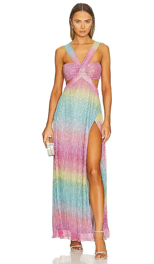 open lace back dress Saylor Pink Maxi Dress main image 0
