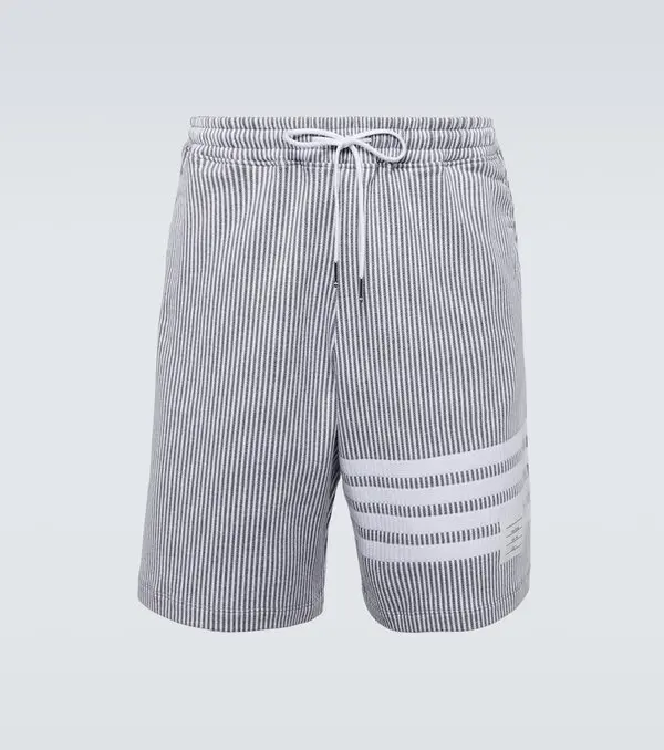 Thom Browne 4-bar Striped Seersucker Shorts