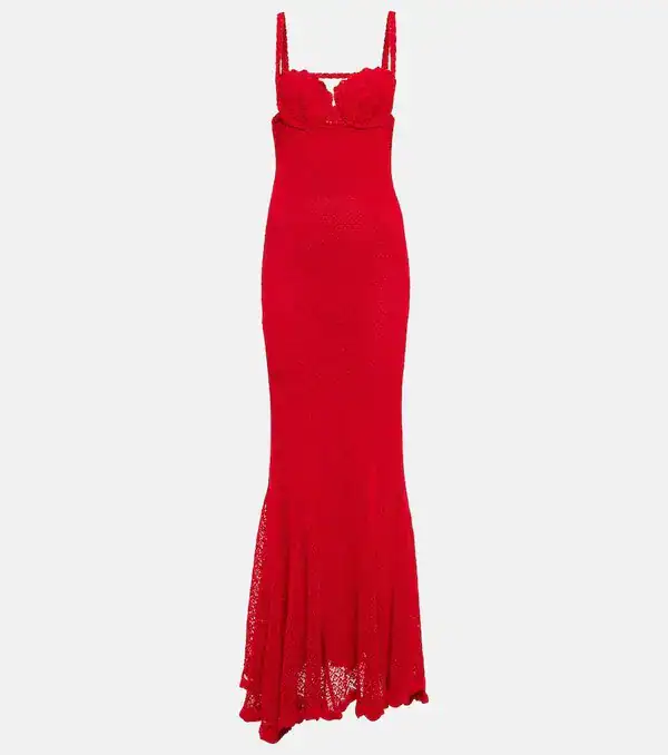 blumarine crochet dress Maxi In Red - 50% Off LoveShackFancy Zirelle Dress in Special Outfits Mini dress Fine viscose knit Geometric Color:Egyptian Gold