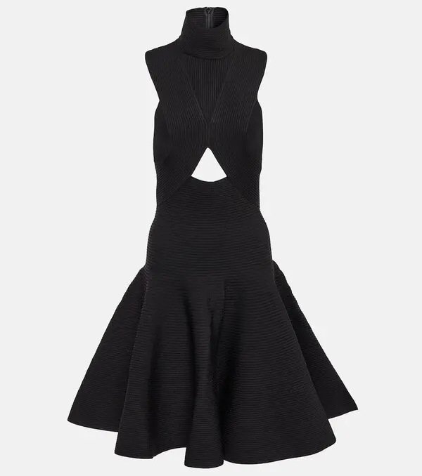Alaïa Cutout High-neck Mini Dress - Black